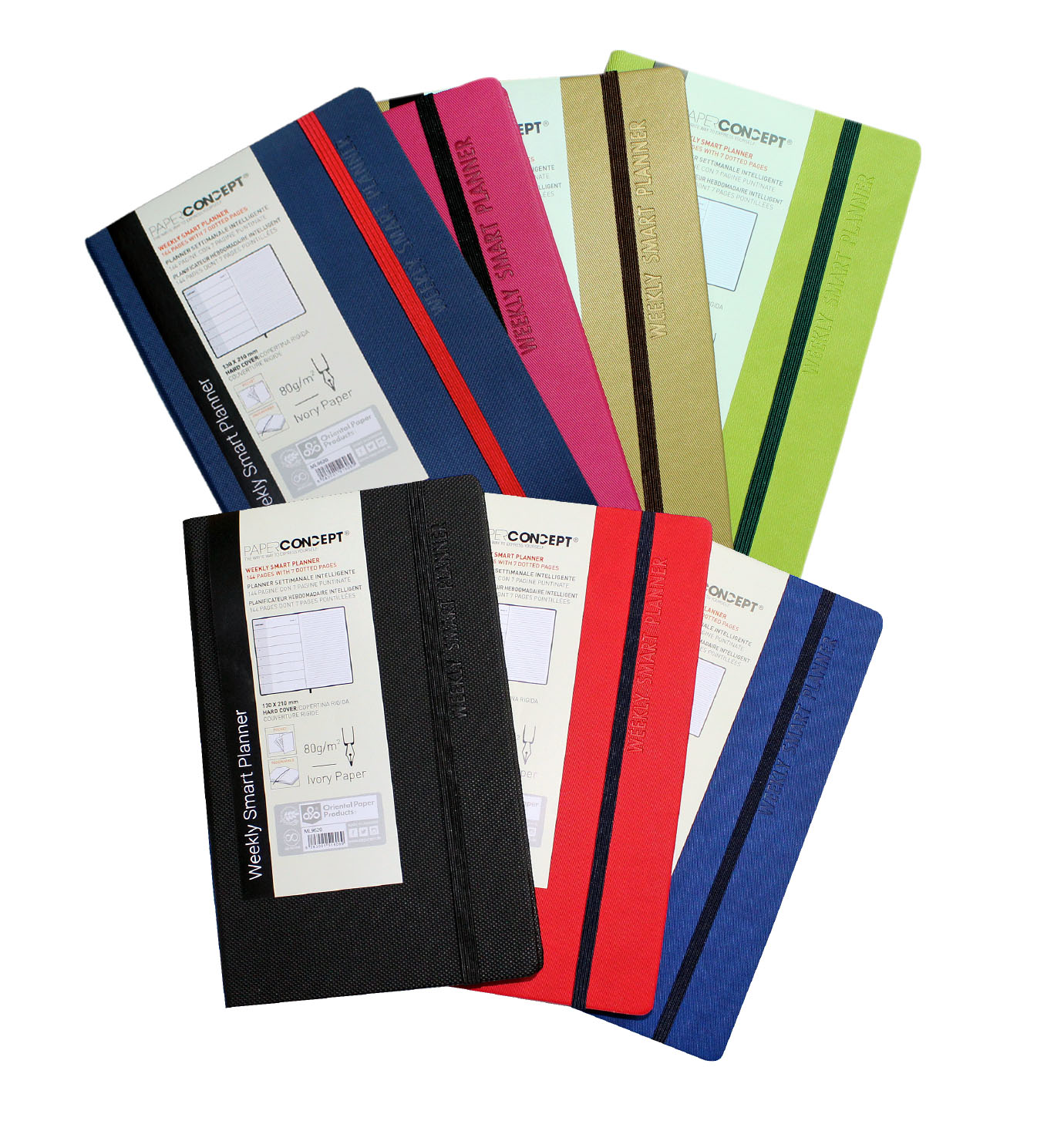 PaperConcept Weekly Smart Planner PU Twill and Dotted 13x21cm (pack of ...